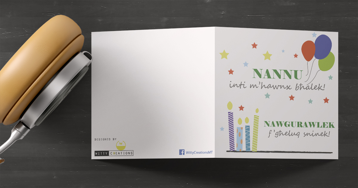 Colourful balloons and candles birthday card for Nannu | Witty Creations